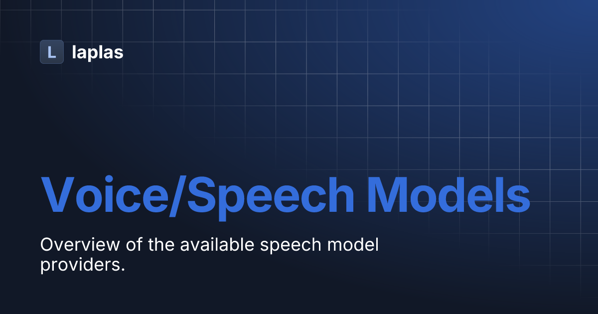 Voice/Speech Models | laplas